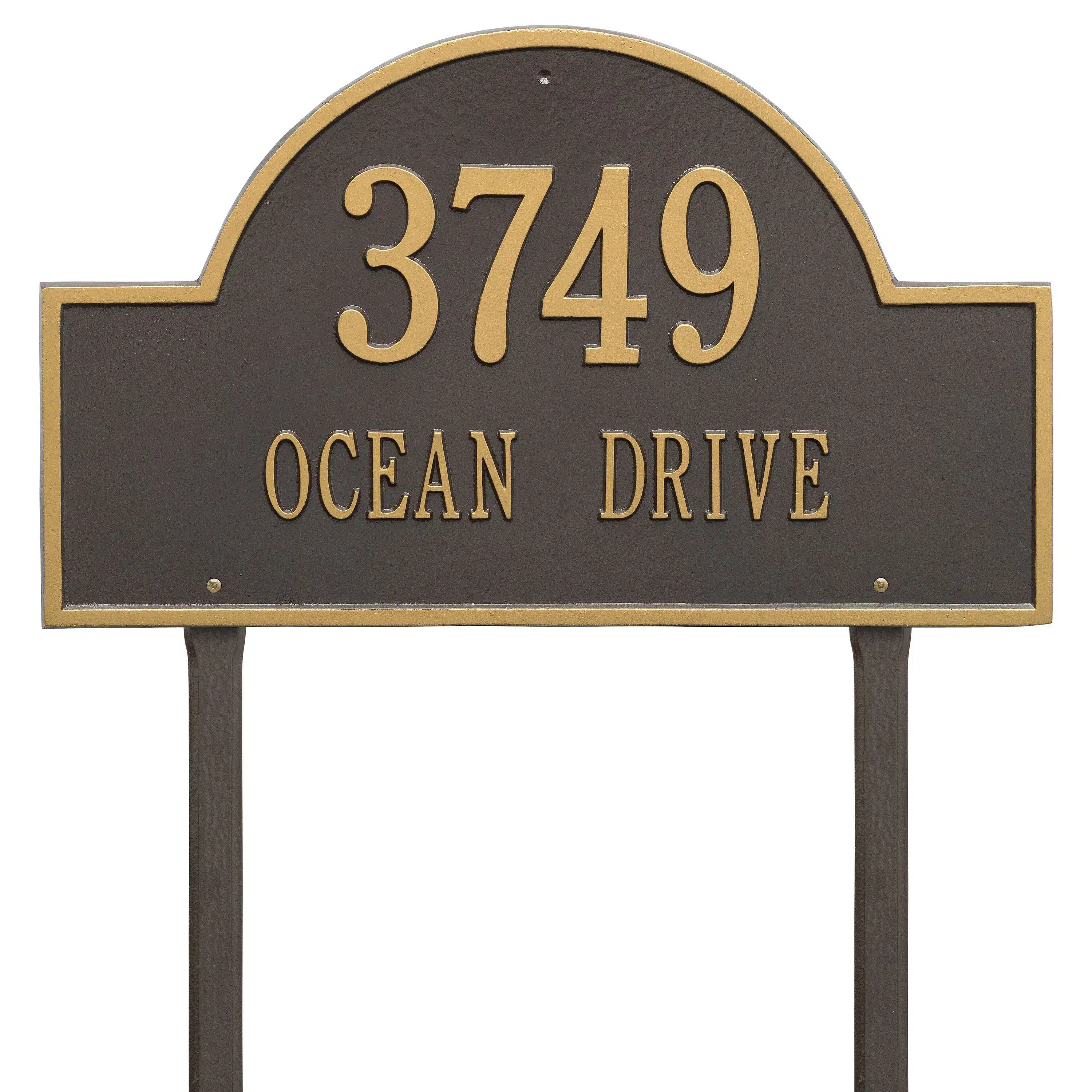 Whitehall Arch Marker - Estate Lawn - Two Line Address Plaque